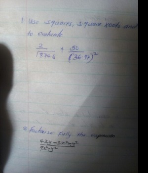 Use square,square root and reciprocal table only to evaluate ...